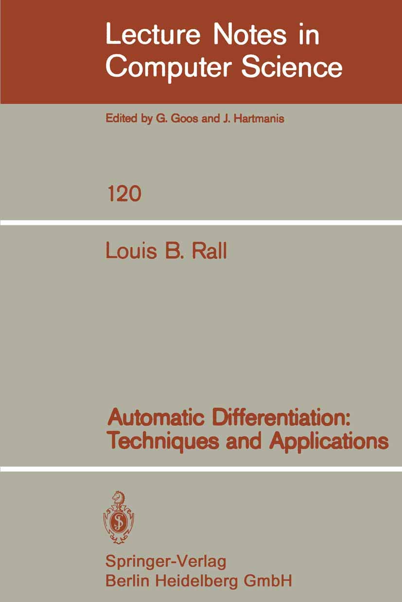 Automatic Differentiation: Techniques and Applications (Lecture Notes ...