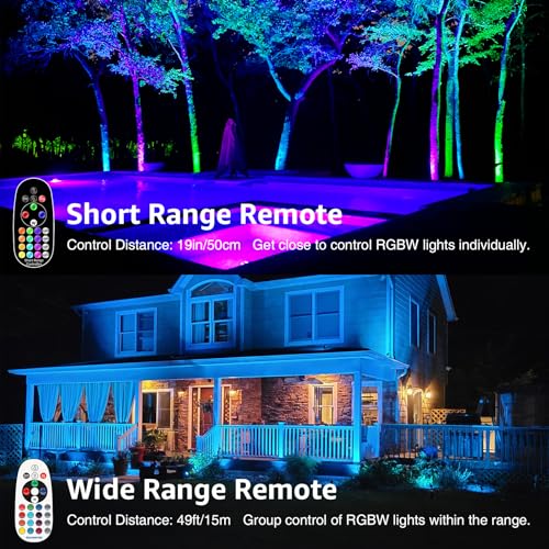 RGBW Color Changing Landscape Lights: 12 Pack with Low Voltage ...