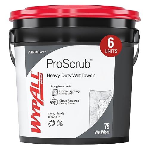 WypAll® PowerClean ProScrub Heavy Duty Wet Towels (91371), Dual Action ...