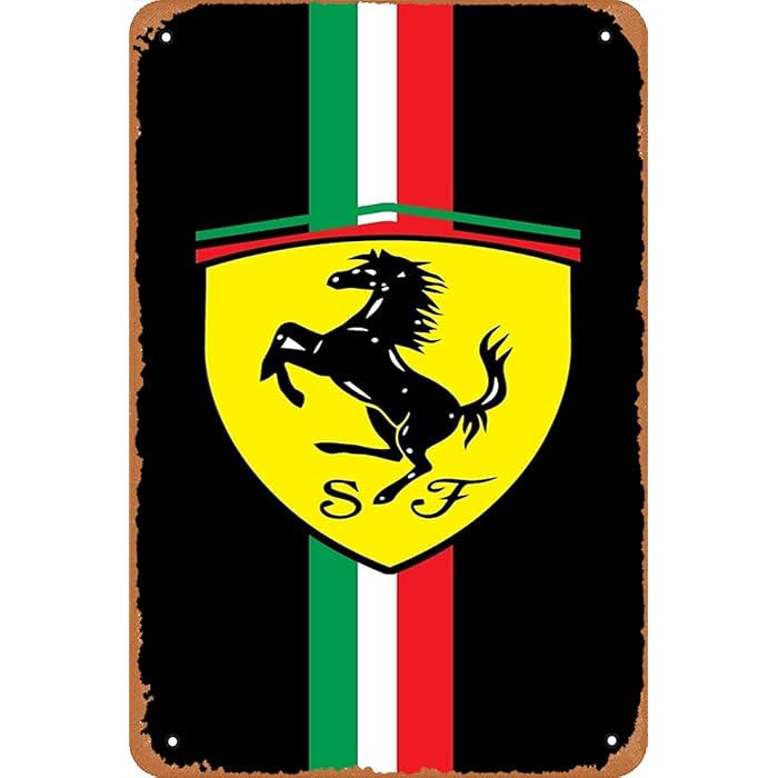Buy Scuderia Ferrari F1 Logo Design with Italy Flag Poster Metal Tin ...
