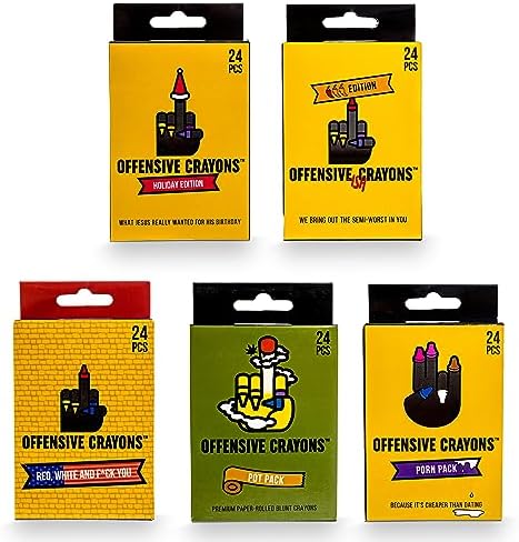 Amazon.com: MilkToast Brands Offensive Crayons 5-Pack Bundle – NSFW Gag ...