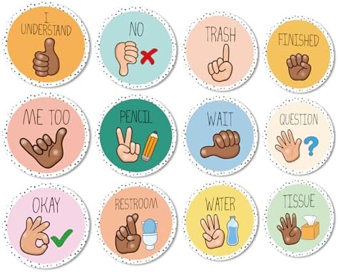 Amazon.com: JarThenaAMCS 12Pcs Boho Classroom Hand Signals Posters ...