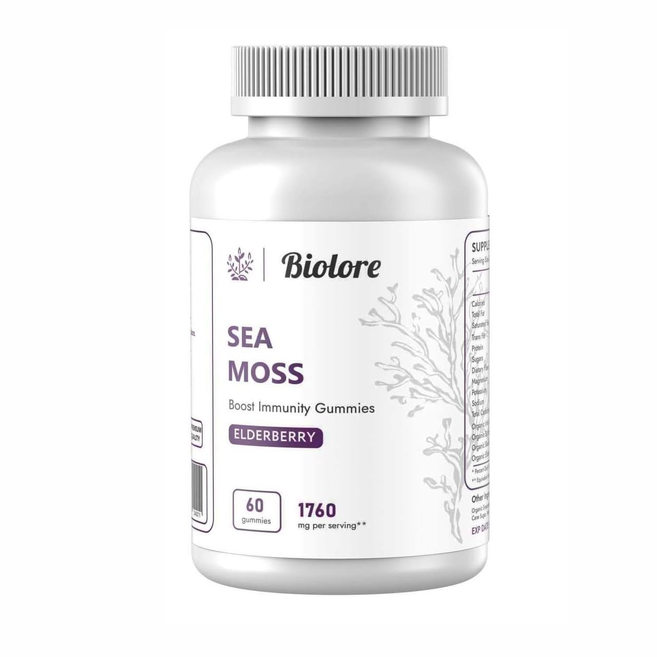 Amazon.com: Biolore Sea Moss Gummies with Elderberry, Contains Irish Sea Moss, Organic Extract ...