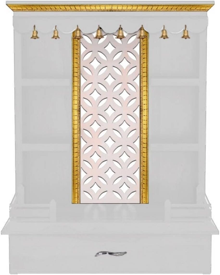 Designer White Wooden Temple with LED Lights and Philippines | Ubuy
