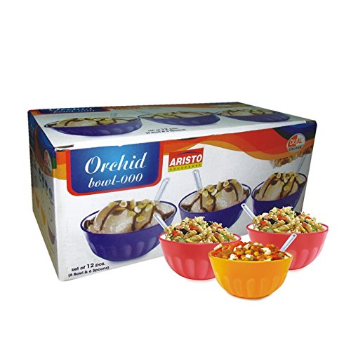 Buy Aristo Houseware, Virgin Plastic, Orchid Bowl 000 with Spoon, 12 ...