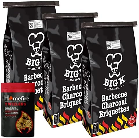 Big K Charcoal Grill BBQ Bundle - Pack of 3 x 3kg Barbecue Charcoal ...
