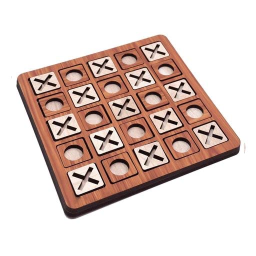 Buy BOYA Tack Toe - Tic Tac TIK Tak - Wooden Family Board Game Metal ...