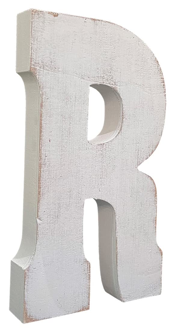 Snapklik.com : ABELOTS Large Wood Letter Distressed White Wash Alphabet ...