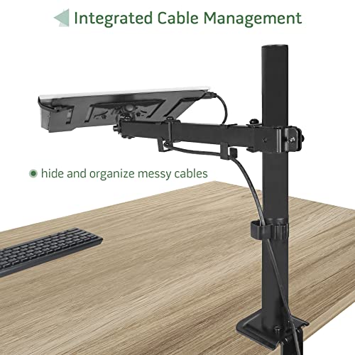 UPGRAVITY Laptop Desk Mount, Single Laptop Stand Arm with Vented Tray ...
