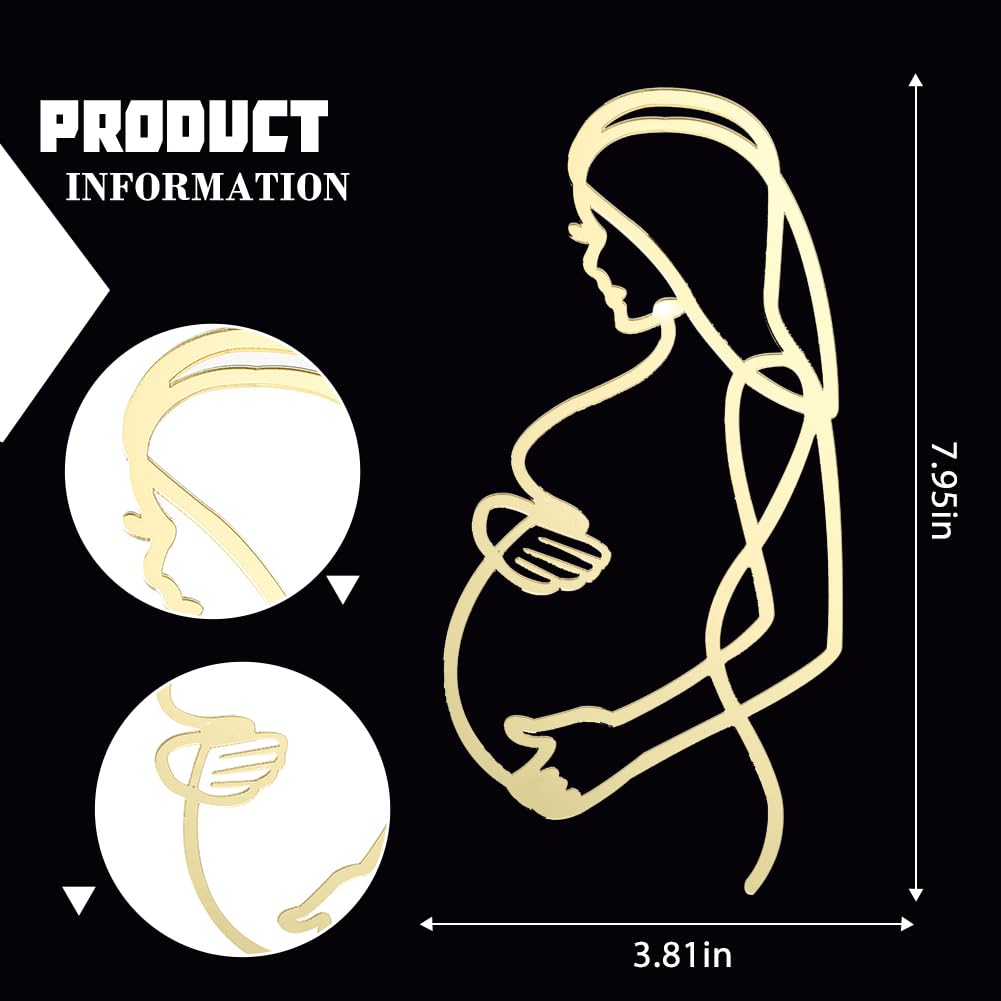 Snapklik.com : Abstract Line Art Pregnant Woman Cake Topper