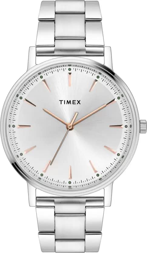 TIMEX Analog Watch for Man with Silver Round Dial & Silver Stainless ...