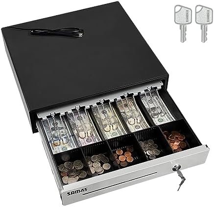Amazon.com: SAM4s 16" Heavy Duty Black Manual Push Open Cash Drawer ...