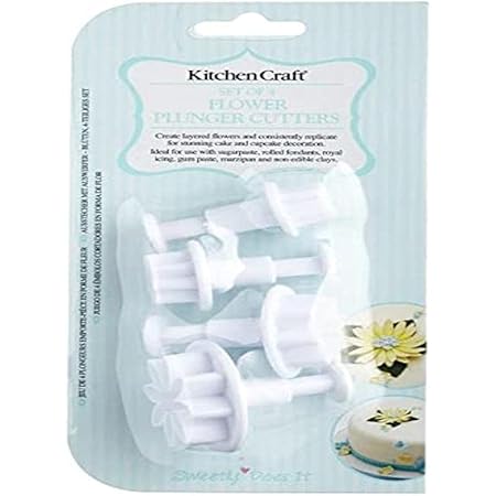 KitchenCraft KCFCFLOW4PC Fondant Cutters for Cake Decorating, Flower ...