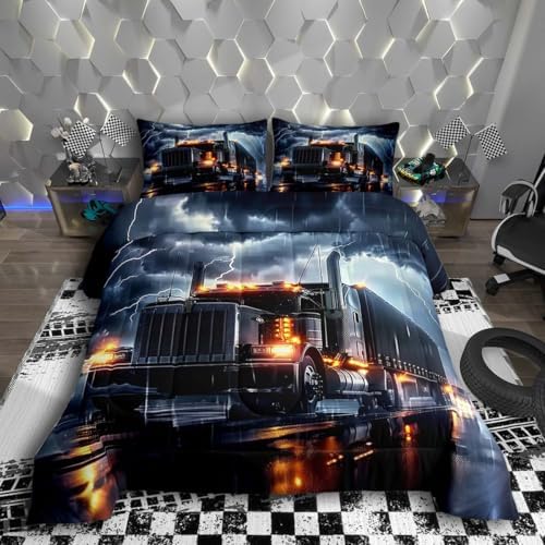 Amazon.com: Castle Fairy 3D Truck Comforter Set,Natural Dark Clouds ...