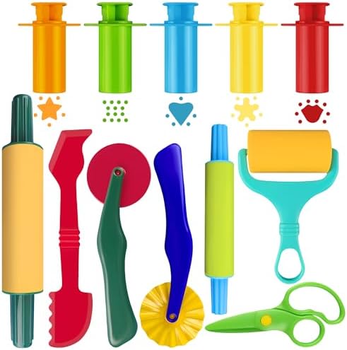 Amazon.com: Dough Tools 12 PCS Dough Tools for Kids with Assorted ...