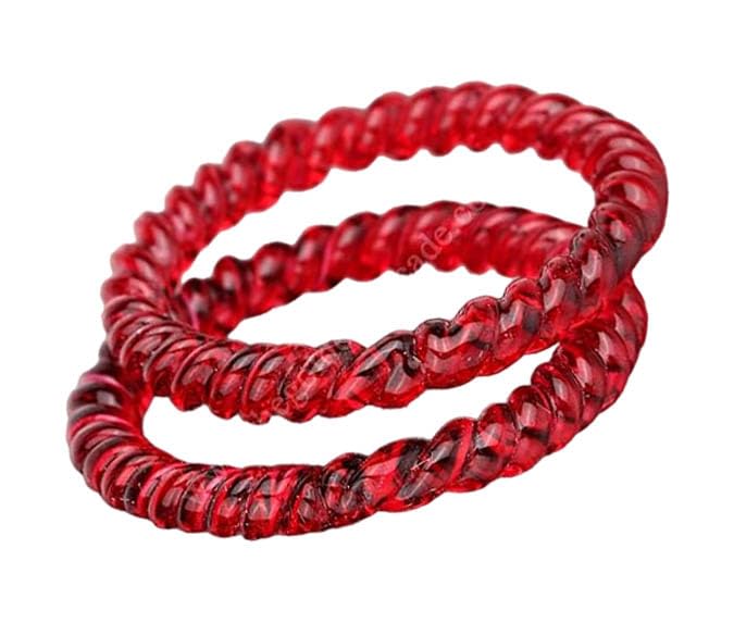 Buy The Golden Cascade Red Spiral Design Glass Kada for Women | Fancy ...