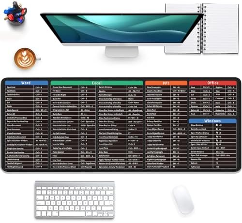Amazon.com: Large Extended Gaming Mouse Pad with Word Excel Office ...