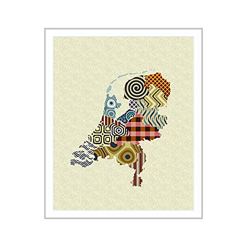 Amazon.com: Netherlands Wall Art Canvas Map Poster Print Décor Painting ...