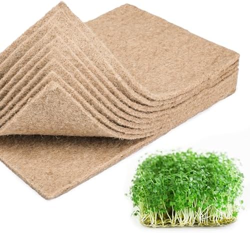 Amazon.com : UCandy 10 Pack Jute Grow Mat for Microgreens, 8" x 12 ...