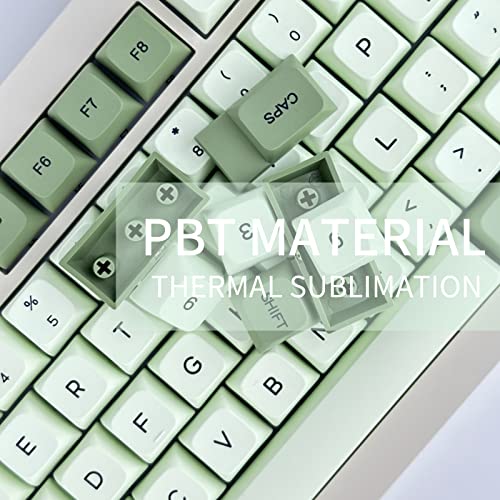 Matcha Green PBT Keycaps 127 Keys, Dye-Sublimation XDA Profile Keycaps ...