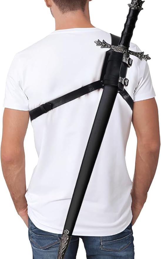 Amazon.com : Grahoe Medieval Leather Back Sword Shoulder Frog ...