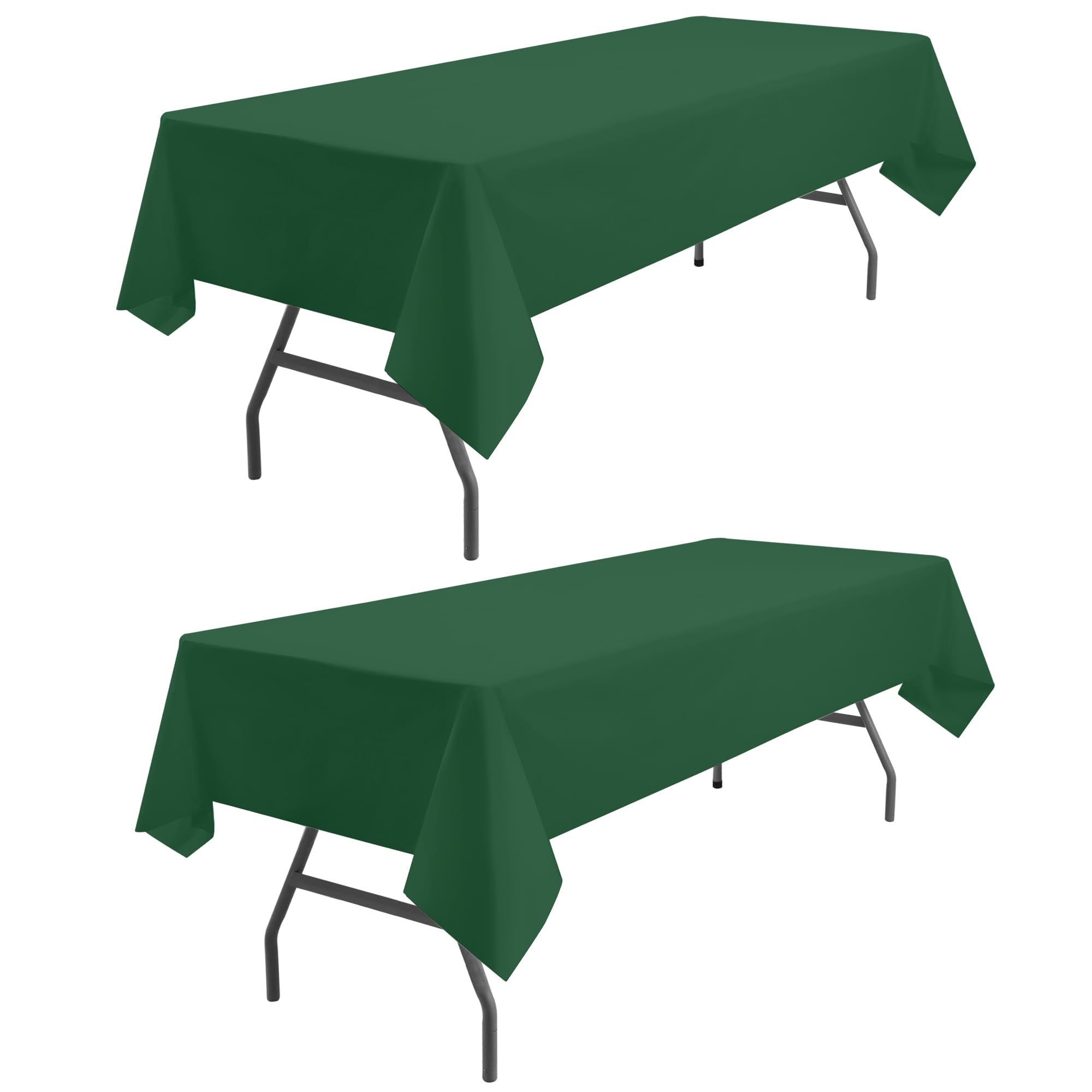 Amazon.com: odibo Dark Green Tablecloths Plastic 2 Pack Hunter Green ...