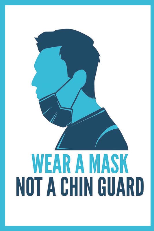 Corona Virus Precautions Wall Poster|"Wear A Mask Not A Chin Guard ...