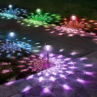 Glass Solar Lights for Outdoor Garden, IP65 Waterproof LED Pathway Lights Solar Powered, Up to ...