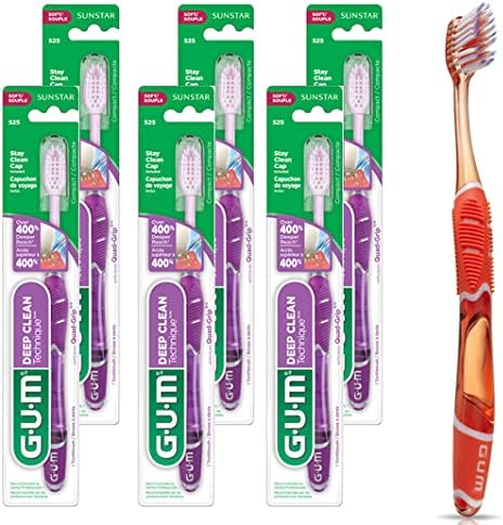 GUM Technique Deep Clean Toothbrush with Quad-Grip Handle & Stay Clean ...