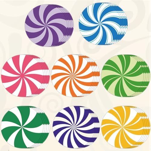 Amazon.com: 48 Pieces Peppermint Candies Cutouts Christmas Home ...