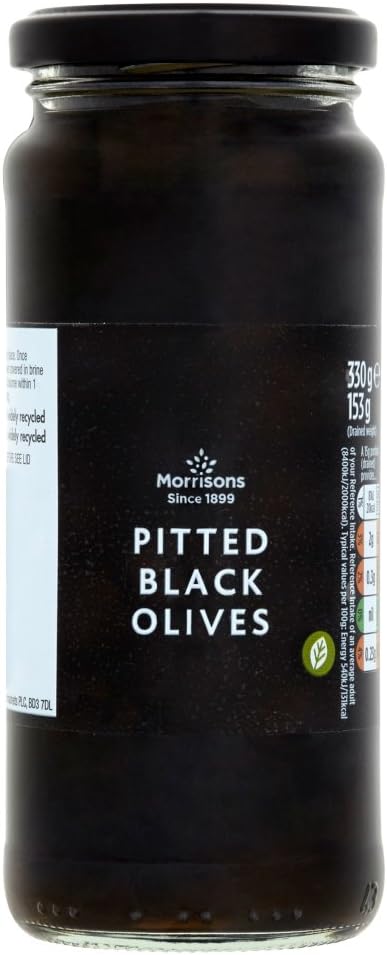Morrisons Pitted Black Olives, 330g : Amazon.co.uk: Grocery