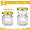 Amazon.com: Nuogo 100 Pack 1.5oz Mini Hexagon Glass Jars Bulk for Wedding Small Honey Jars with ...