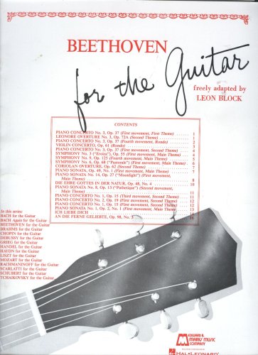 Amazon.com: Beethoven for the Guitar: Leon Block: Books