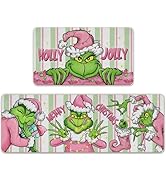 Amazon.com: Tailus Welcome Christmas Gingerbread Man Kitchen Rugs Set ...