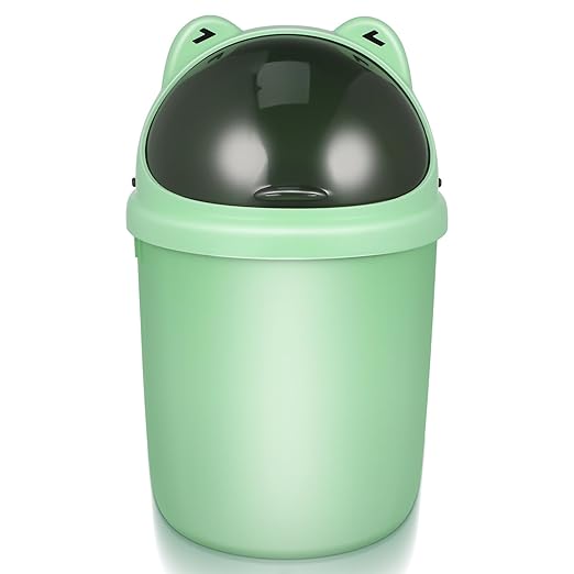 Amazon.com: IMIKEYA Mini Frog Trash Can Cute Small Trash Can with Lid ...