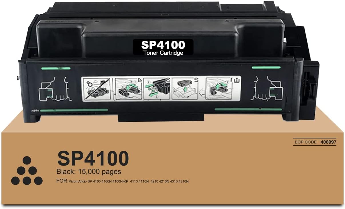 Amazon.com: VOOHOOD SP4100 High Yield Black Toner Cartridge 1 Pack, 402809/ 406997 Type 120 ...