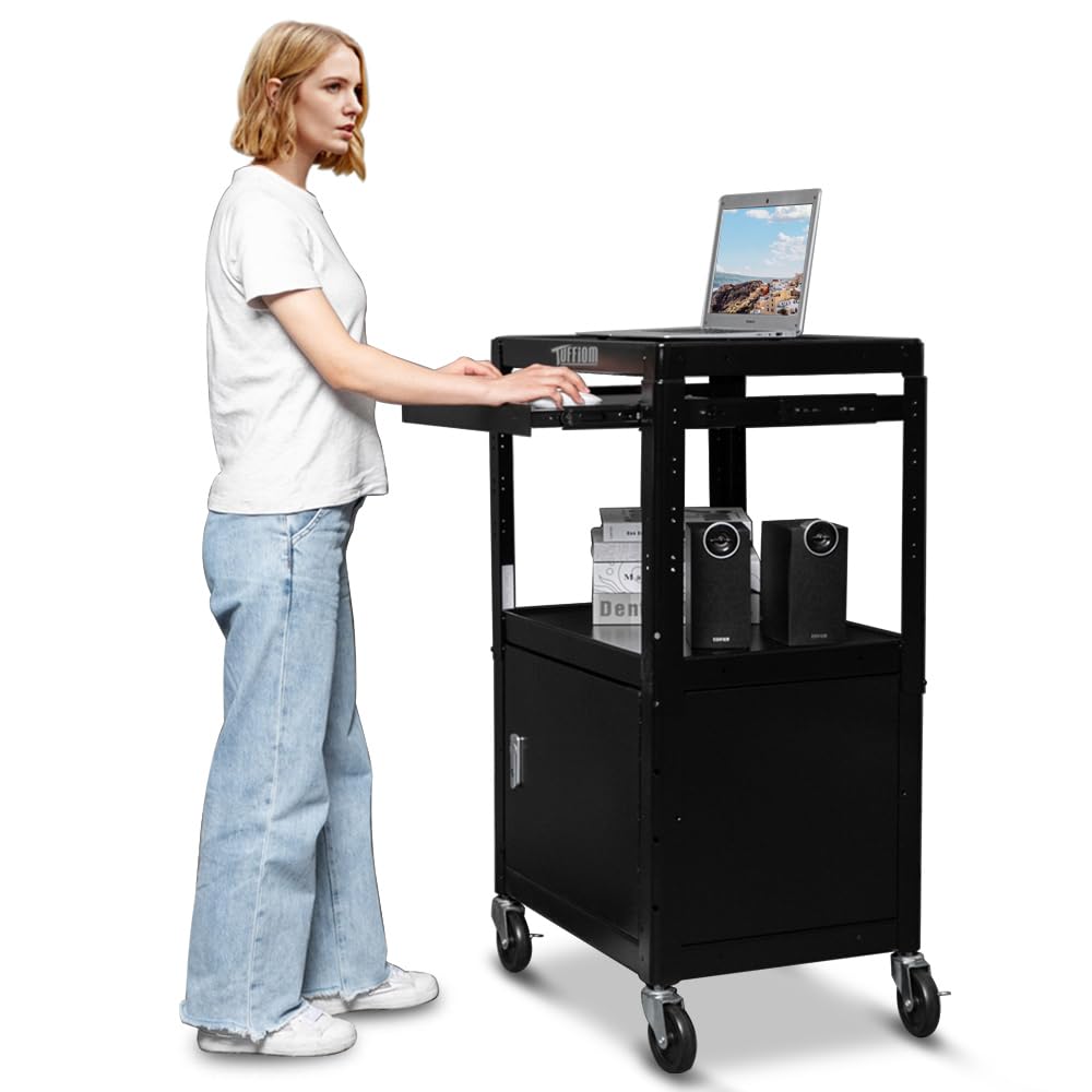 Snapklik.com : Bonnlo 3-Tiers Rolling AV Presentation Cart