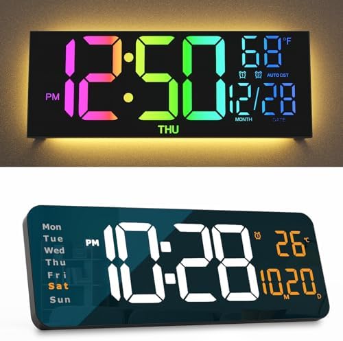 Amazon.com: 13" and 16" Digital Wall Clock Large Display, Large Digital ...
