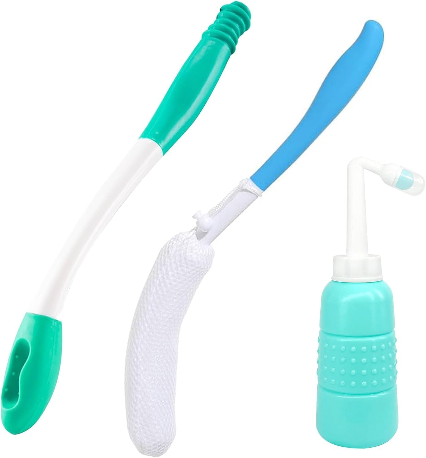 SuQurtom Toilet Aids Set for Wiping, 3-Piece Long Handle Butt Wiper for ...