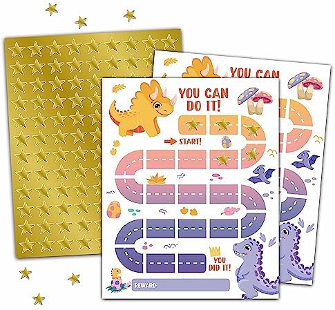 Amazon.com : Dinosaur Reward Chart, Dino Sticker Chart for Kids, Task ...