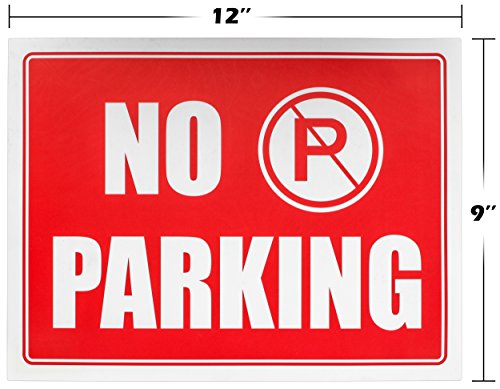Snapklik.com : Ram-Pro NO PARKING Sign - 9 High X 12 Wide Red On White ...