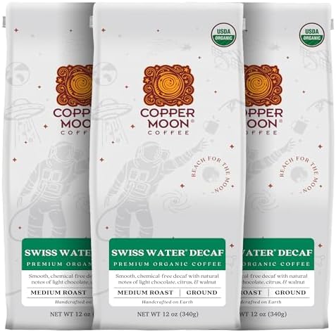 Amazon.com : Copper Moon Ground Coffee, Medium Roast, Swiss Water Decaf ...