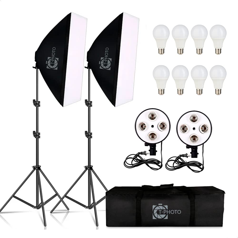 Kit Duplo Softbox Quadruplo Incluso Lâmpada LED 18W Bivolt e Tripé 2 ...