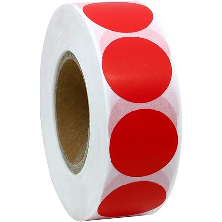 Yetaha Red Round Dot Stickers Labels, Color Coding Label, Removable ...