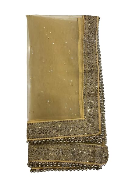 Buy HS World Heavy bridal dupatta with Gota Patti - Golden at Amazon.in