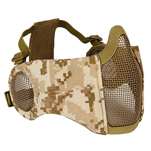 Snapklik.com : AOUTACC Airsoft Mask, Half Face Mesh Masks