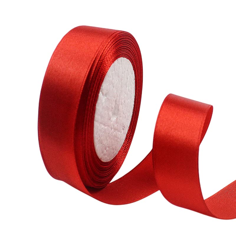 23m Red Ribbon 25mm for Gift Wrapping, Satin Ribbon Red Christmas ...