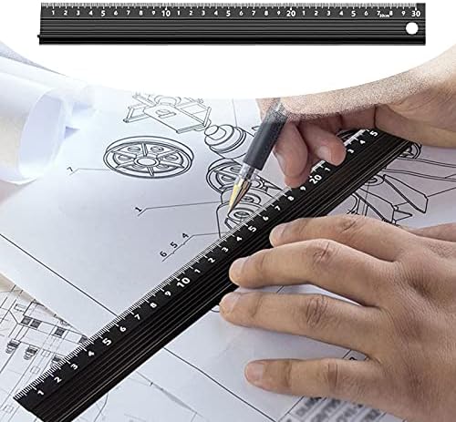Amazon.com: 30cm Raised Grip Aluminium Ruler Cutting Ruler Metal Craft ...