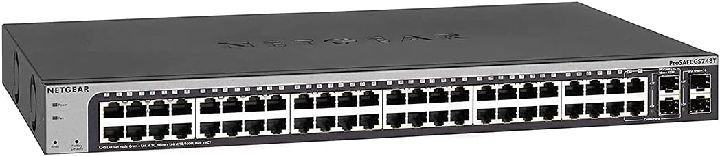 NETGEAR 48-Port Gigabit Ethernet Smart Switch (GS748T) - Managed, with ...