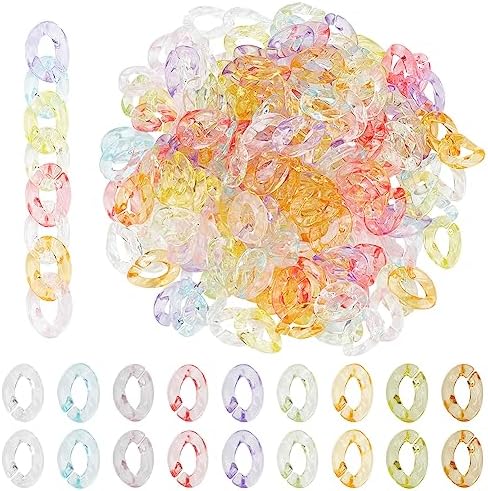Amazon.com: PH PandaHall 270pcs Transparent Acrylic Linking Rings 9 ...